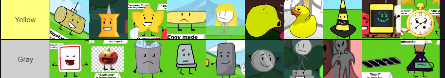Vote for somebody off of the Yellow and Gray team to be eliminated ...