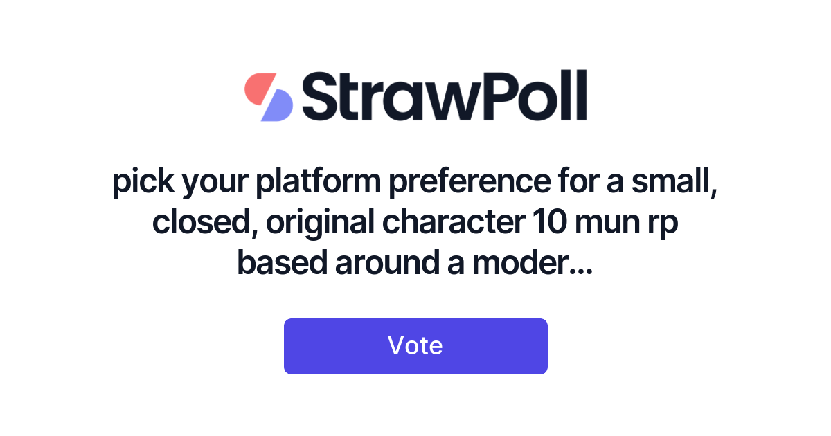 Pick your platform preference for a small, closed, original character ...
