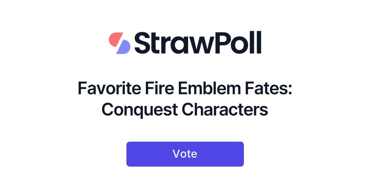 Favorite Fire Emblem Fates: Conquest Characters - StrawPoll