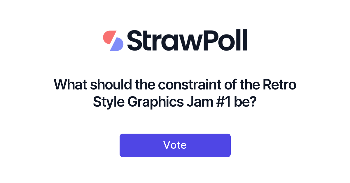 What should the constraint of the Retro Style Graphics Jam #1 be ...