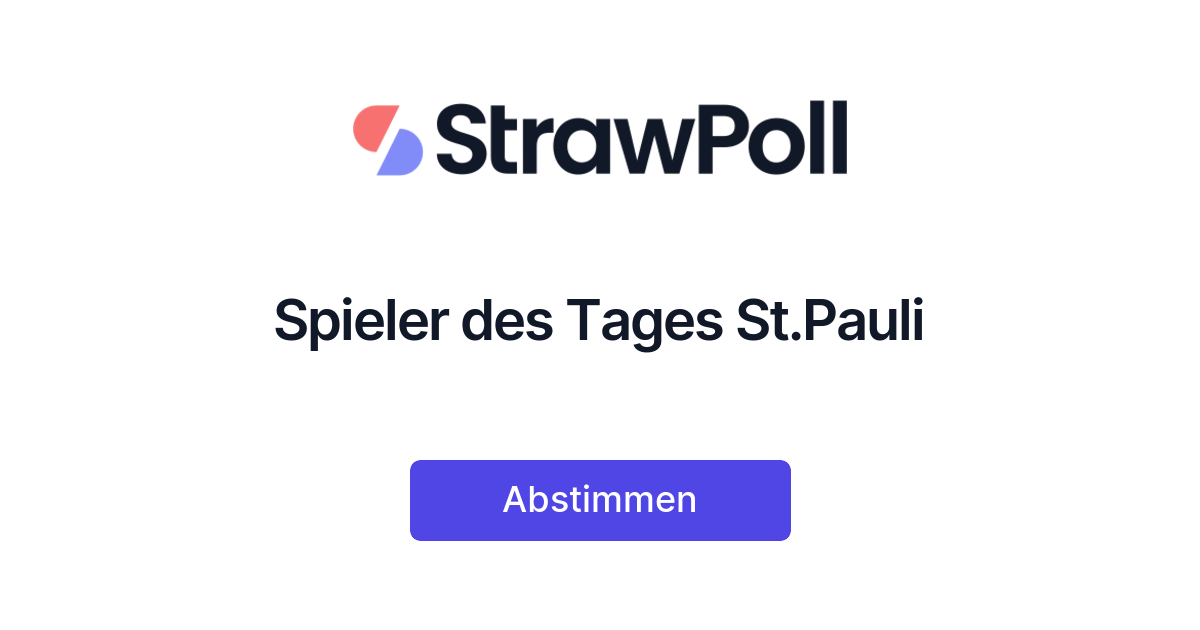 Spieler des Tages St.Pauli - StrawPoll