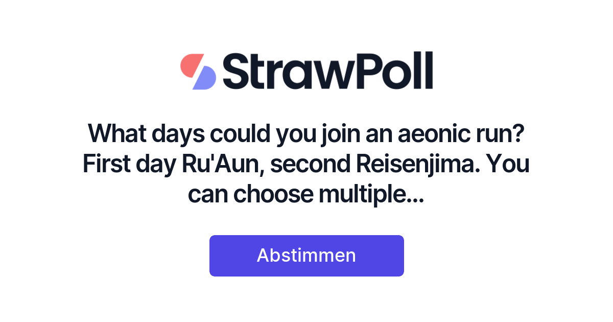 What days could you join an aeonic run? First day Ru'Aun, second ...
