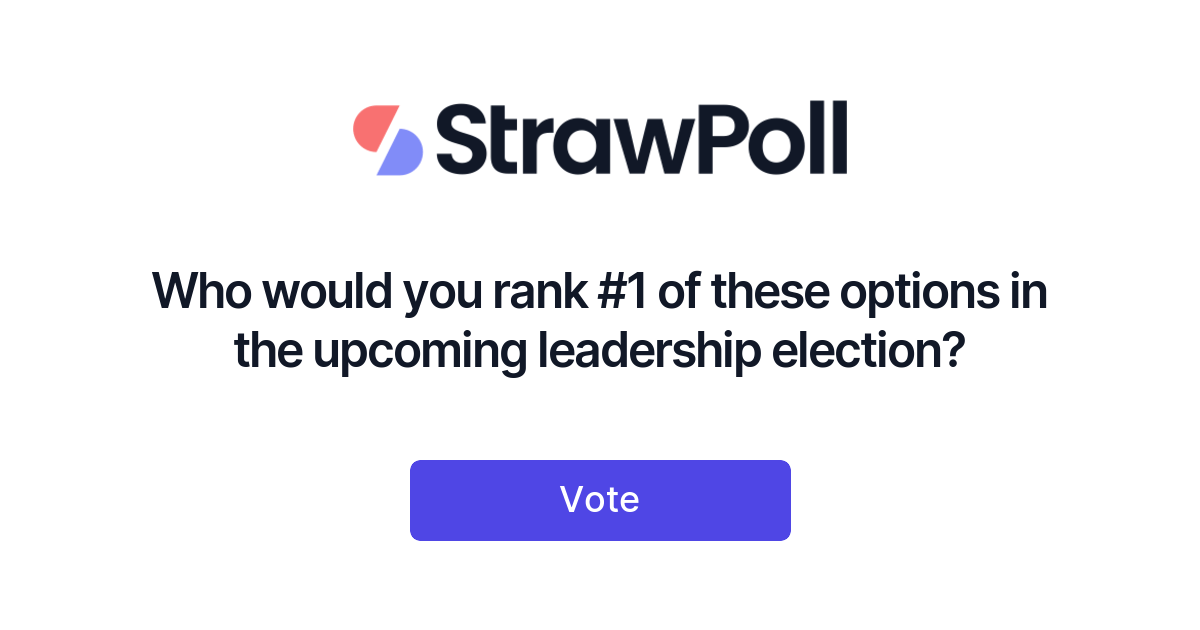 Who would you rank #1 of these options in the upcoming leadership ...