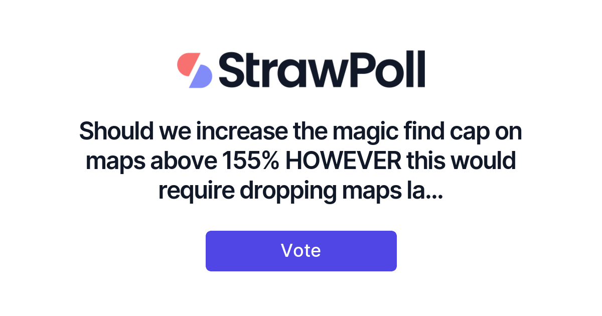 Should we increase the magic find cap on maps above 155% HOWEVER this ...