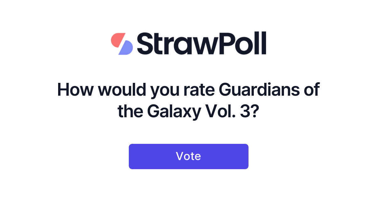 How would you rate Guardians of the Galaxy Vol. 3? - StrawPoll