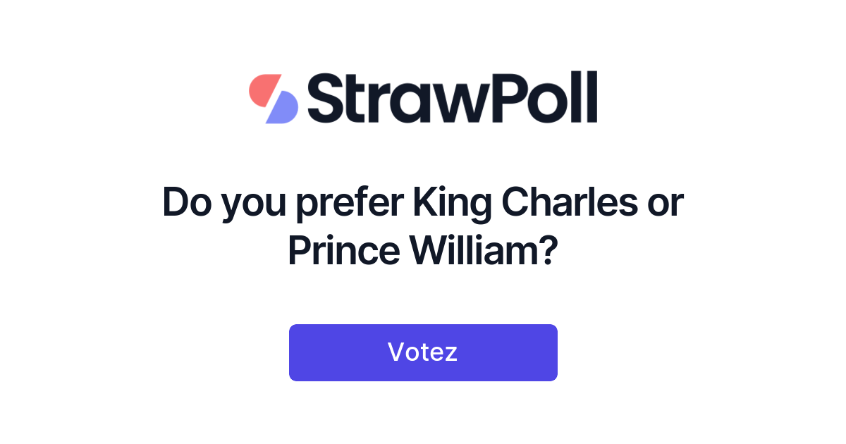 Do you prefer King Charles or Prince William? - StrawPoll