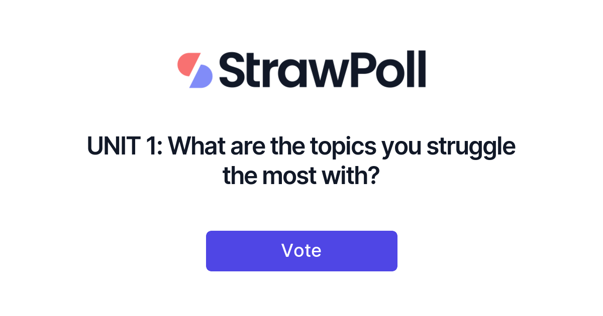 UNIT 1: What are the topics you struggle the most with? - StrawPoll