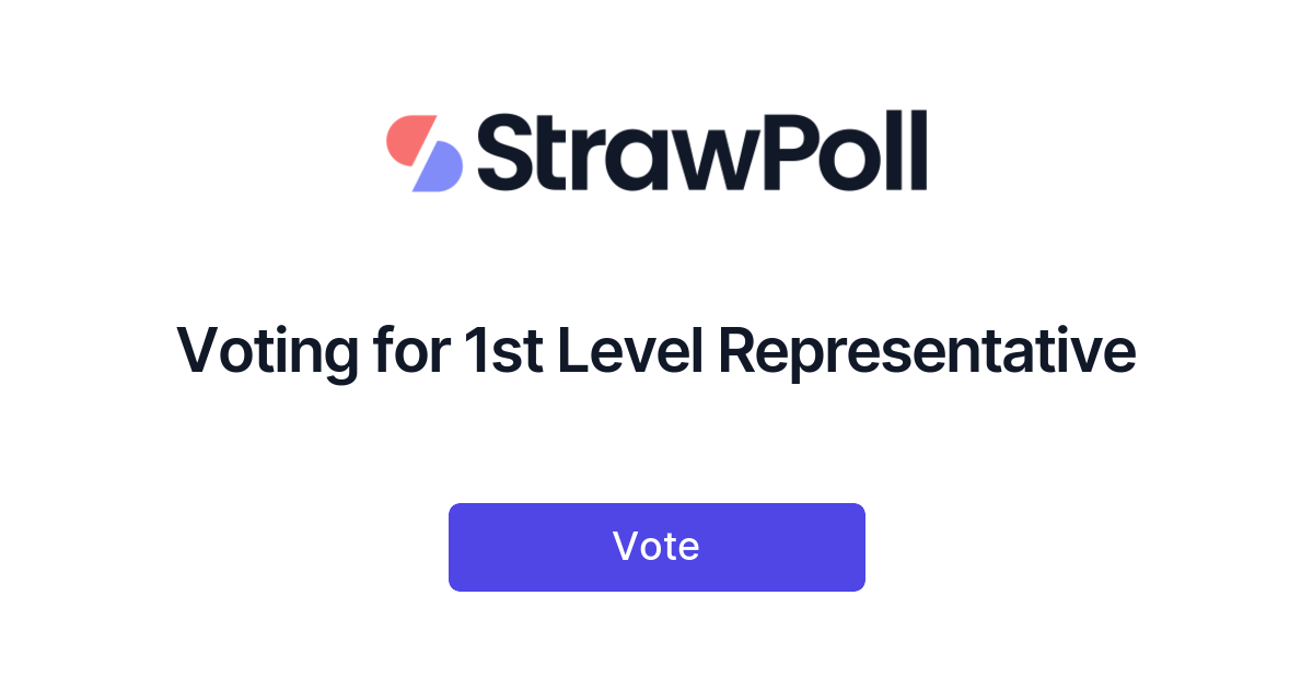 Voting for 1st Level Representative | Straw Poll