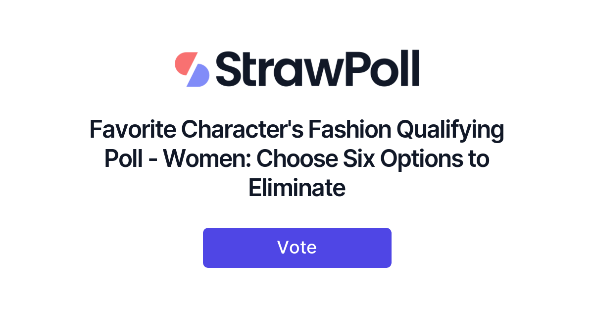 Favorite Character's Fashion Qualifying Poll - Women: Choose Six ...