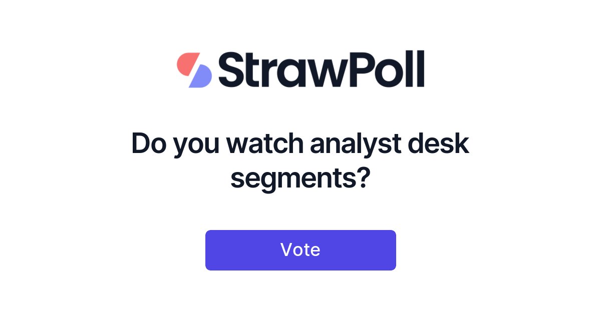 Do you watch analyst desk segments? - StrawPoll