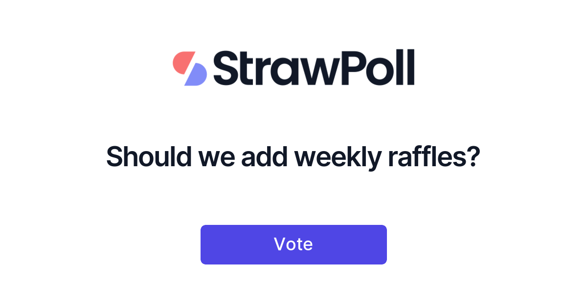 Should we add weekly raffles? - Online Poll - StrawPoll.com