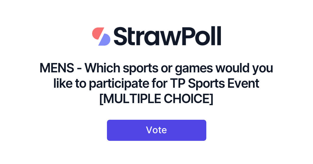 MENS - Which sports or games would you like to participate for TP ...