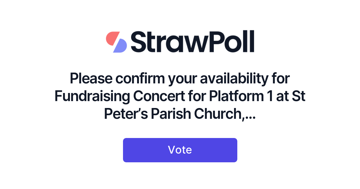 Please confirm your availability for Fundraising Concert for Platform 1 ...