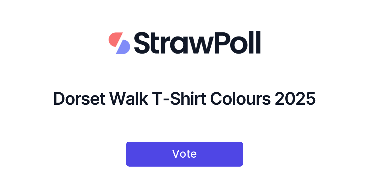 Dorset Walk T-Shirt Colours 2025 - StrawPoll