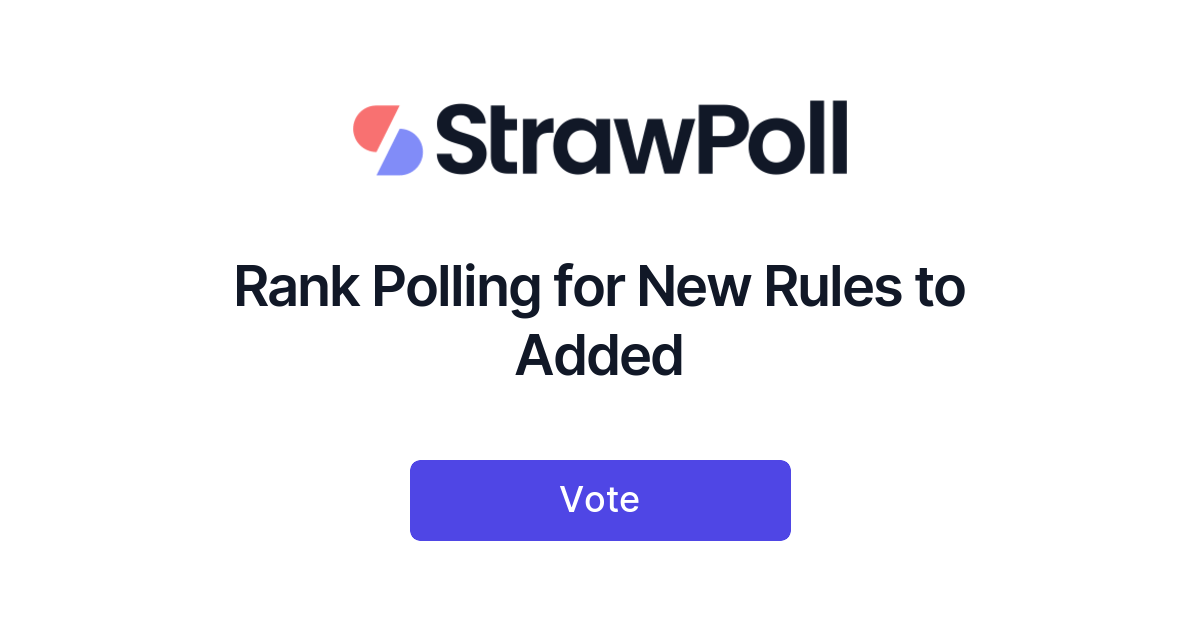 Rank Polling for New Rules to Added - StrawPoll