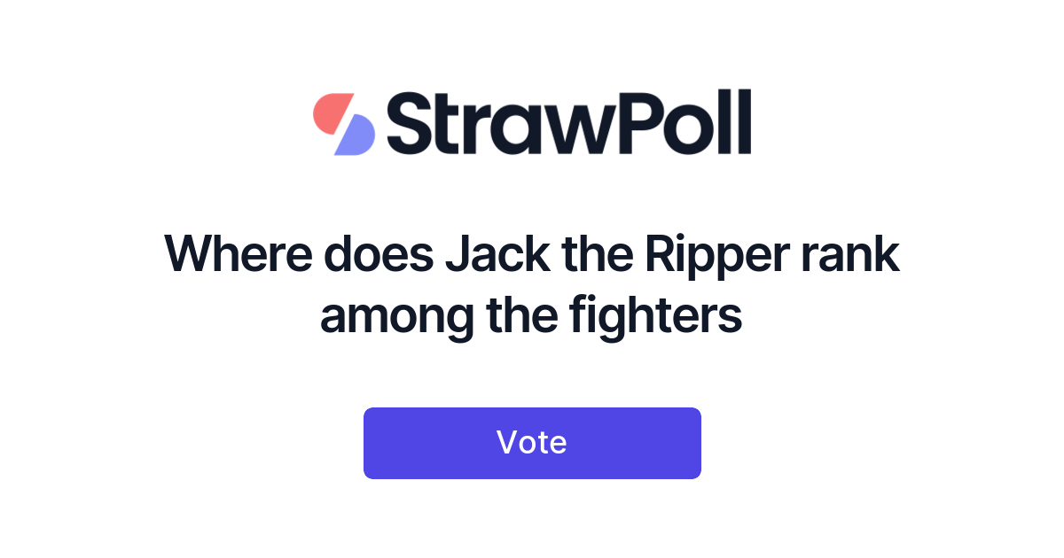 Where does Jack the Ripper rank among the fighters - StrawPoll