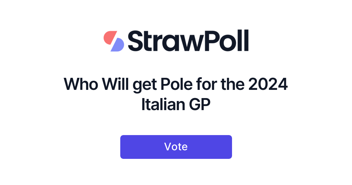 Who Will get Pole for the 2024 Italian GP | Straw Poll
