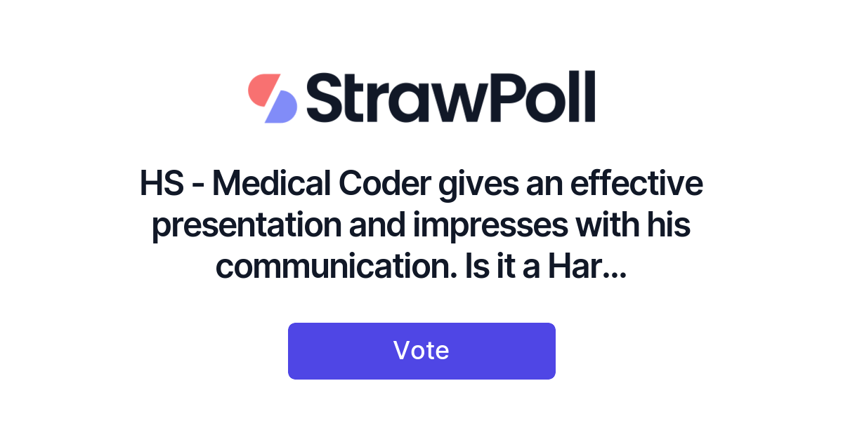 HS - Medical Coder gives an effective presentation and impresses with ...