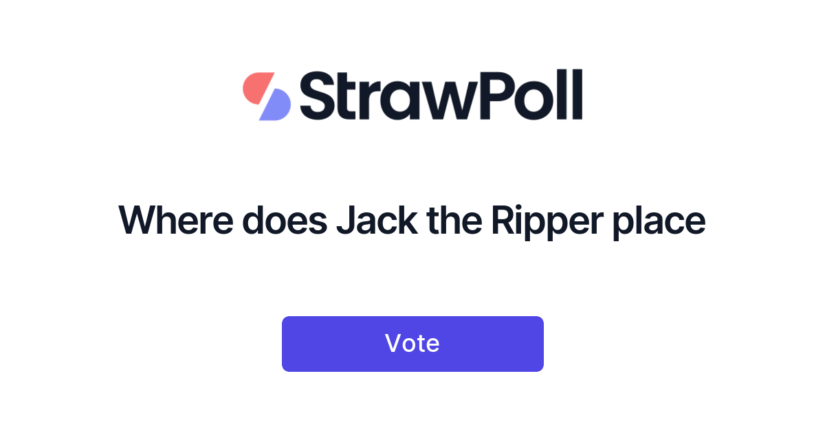 Where does Jack the Ripper place - StrawPoll