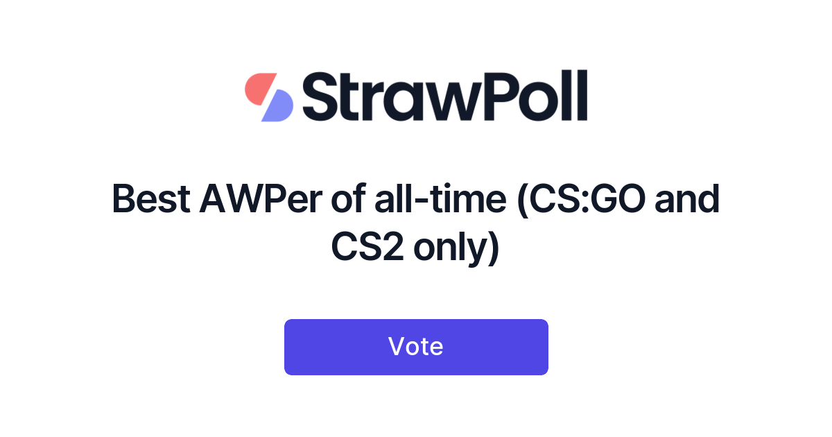 Best AWPer of all-time (CS:GO and CS2 only) - StrawPoll