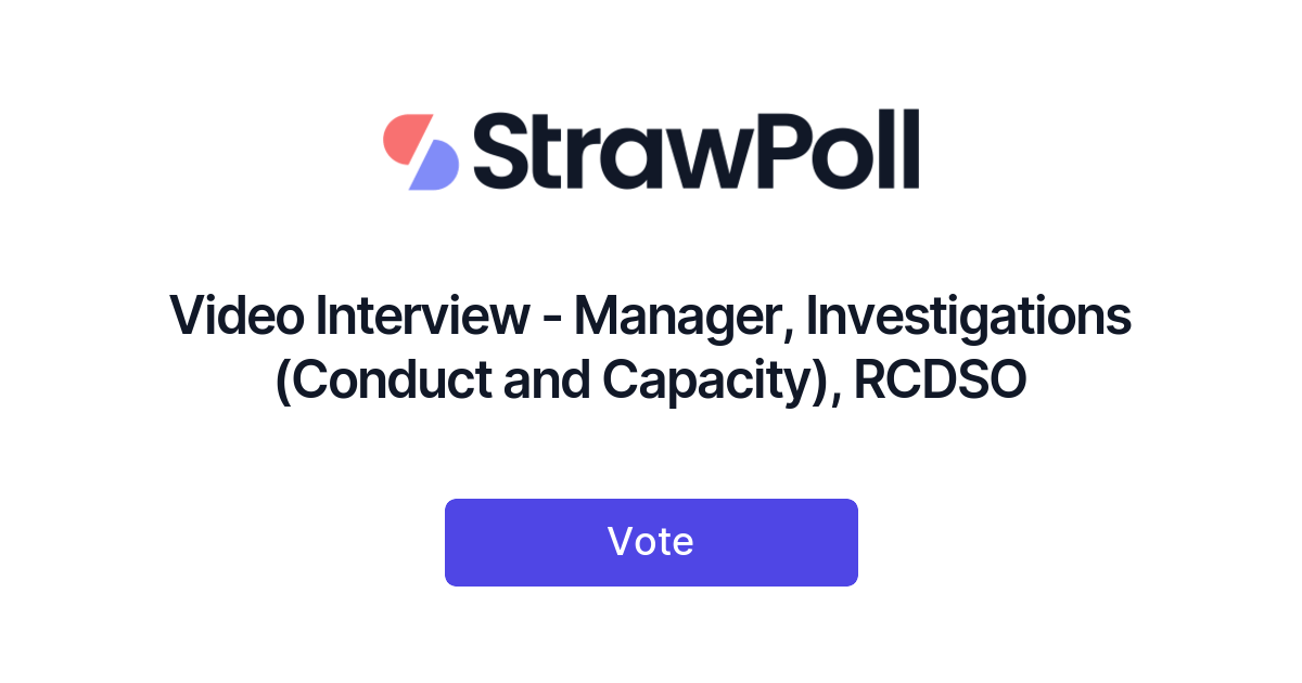 Video Interview - Manager, Investigations (Conduct and Capacity), RCDSO ...