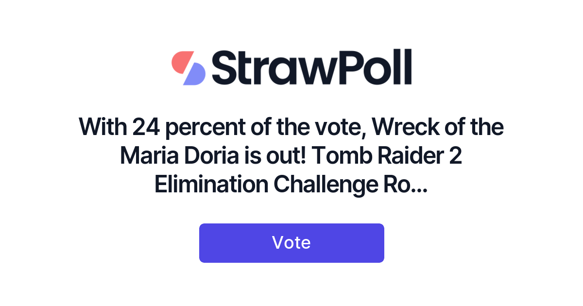 With 24 percent of the vote, Wreck of the Maria Doria is out! Tomb ...