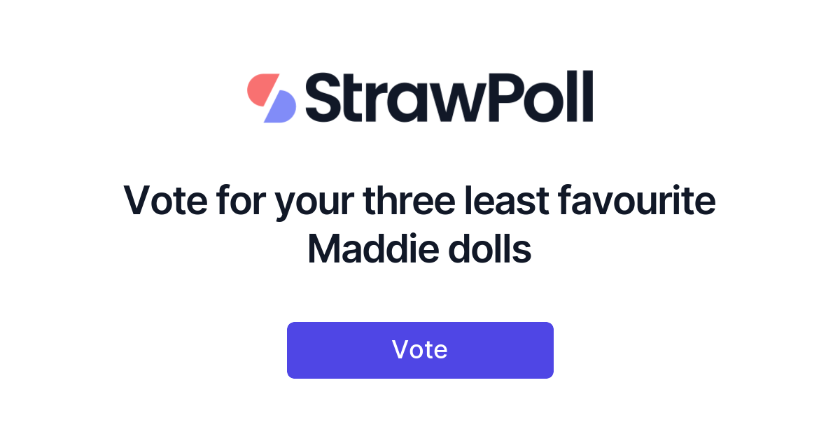 Vote for your three least favourite Maddie dolls - StrawPoll