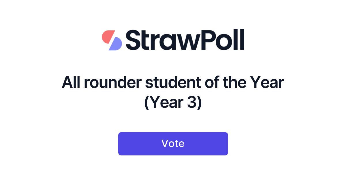 All rounder student of the Year (Year 3) - StrawPoll