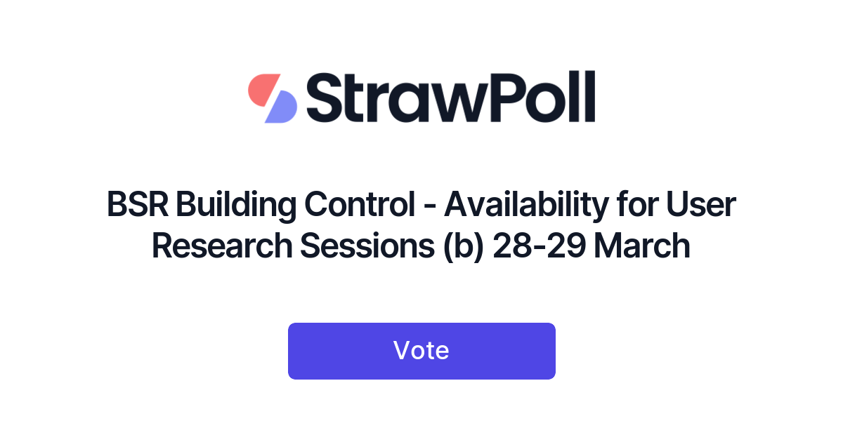 BSR Building Control - Availability for User Research Sessions (b) 28 ...