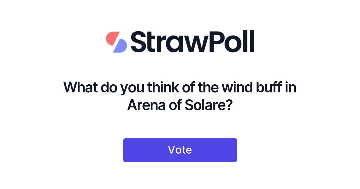 What do you think of the wind buff in Arena of Solare? - StrawPoll