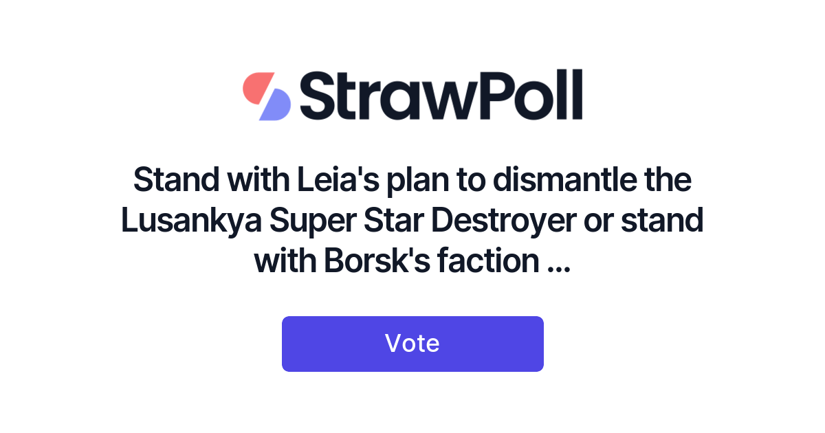 Stand with Leia's plan to dismantle the Lusankya Super Star Destroyer ...