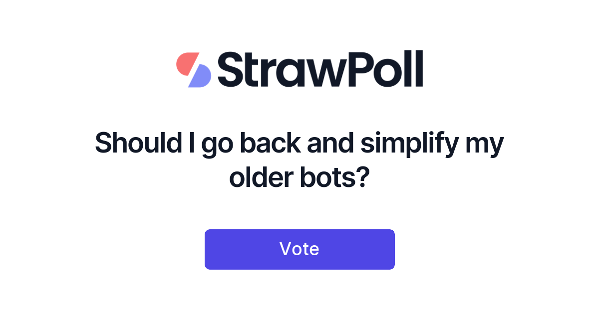Should I go back and simplify my older bots? - StrawPoll