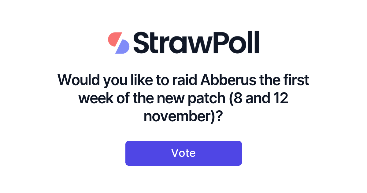 Would you like to raid Abberus the first week of the new patch (8 and ...